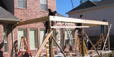 Patio Cover with Brick Columns In Houston - HHI Patio Covers
