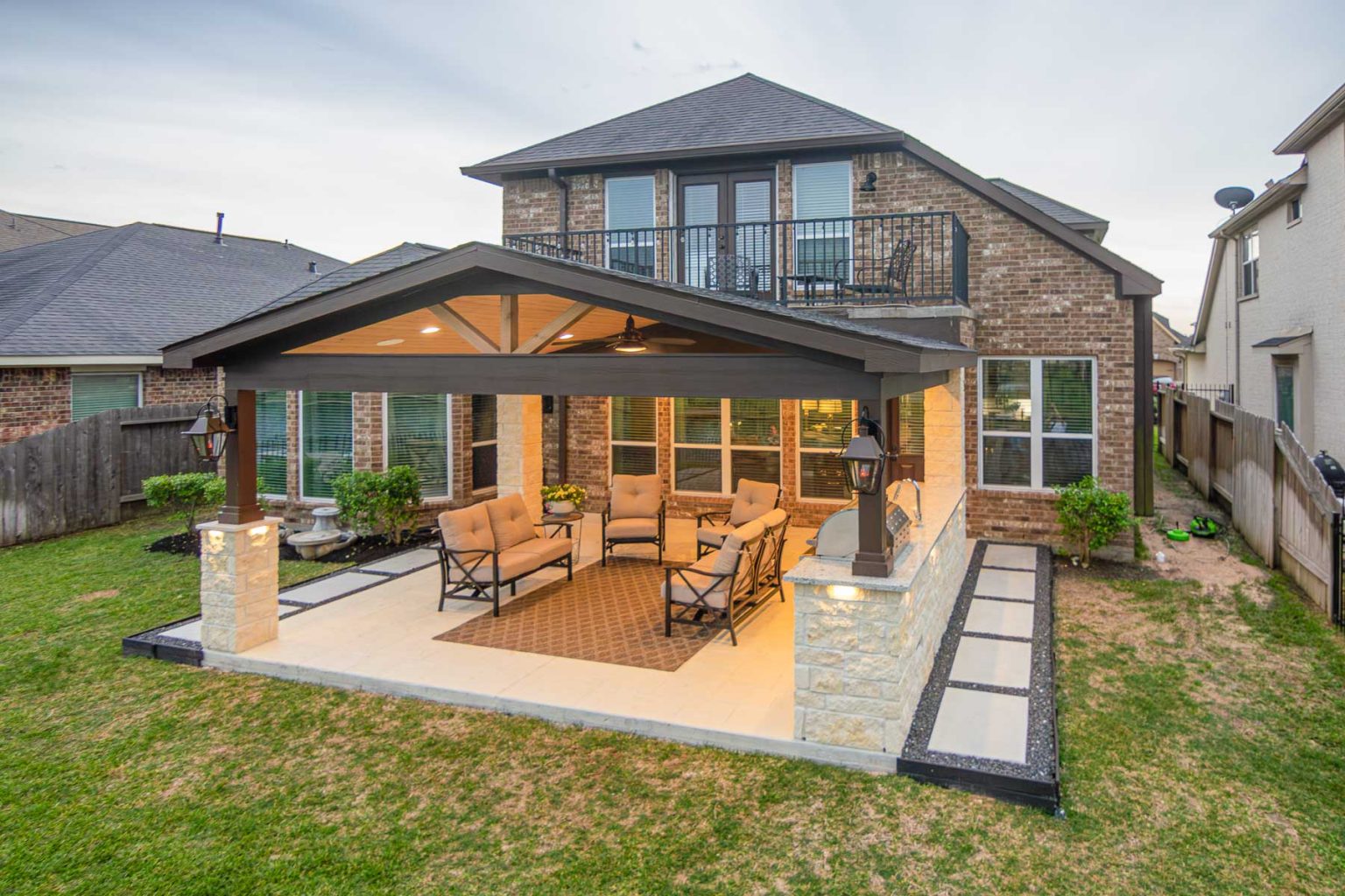 Gable Style Patio Cover in Sydney Harbour, Cypress | HHI Patio Covers ...