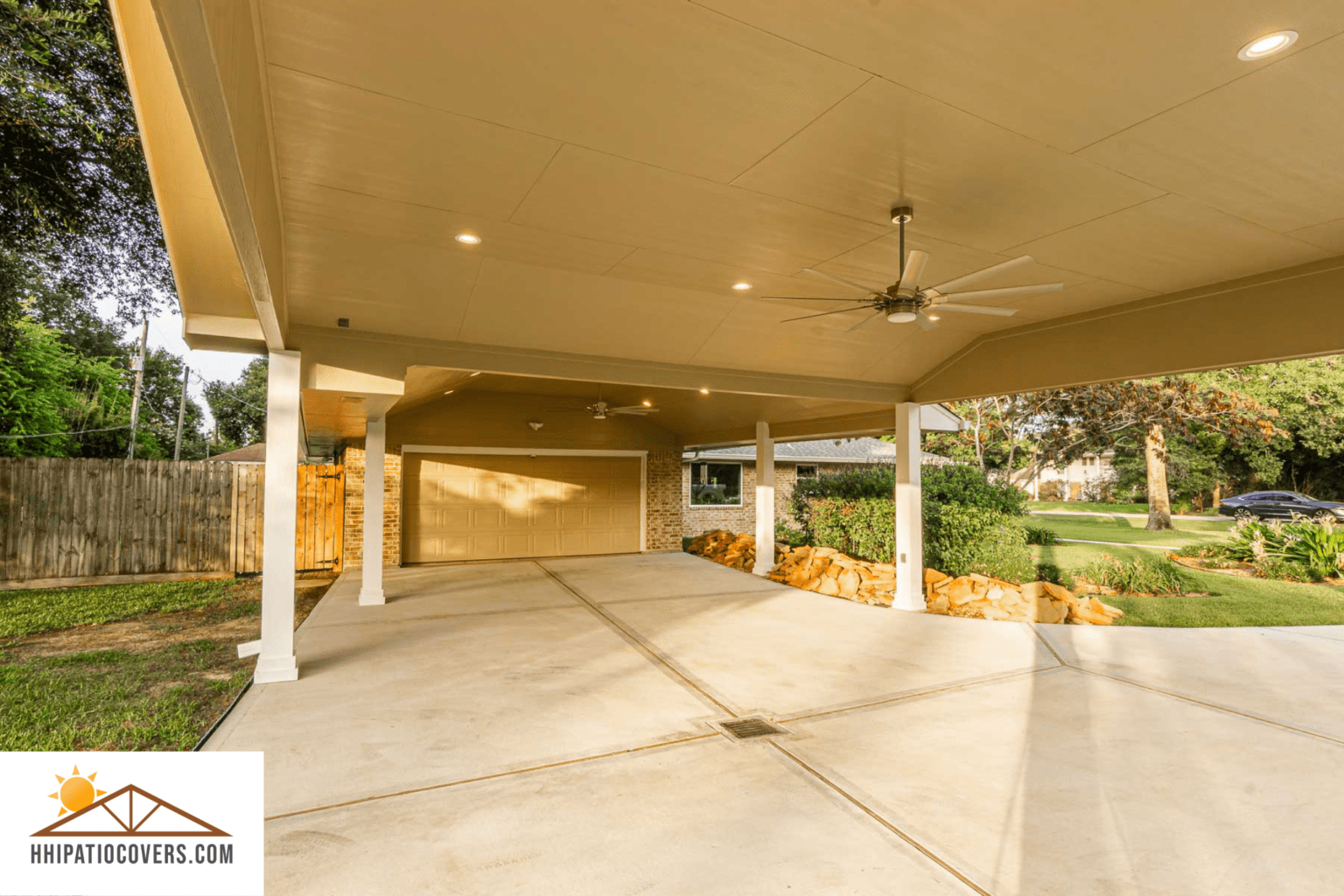 Custom Built Carport for L-Shape Driveway in Houston, TX. | HHI Patio ...